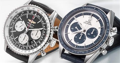 復古味三眼計時 百年靈 Navitimer 01 vs OMEGA Speedmaster - 世界腕錶 World Wrist Watch