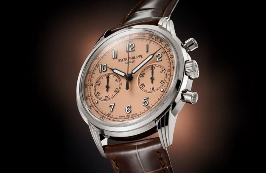 PP 5172G白金手上鍊計時碼錶新添鮭魚面新色 面盤與藍面款有個細微差異 - 世界腕錶 World Wrist Watch