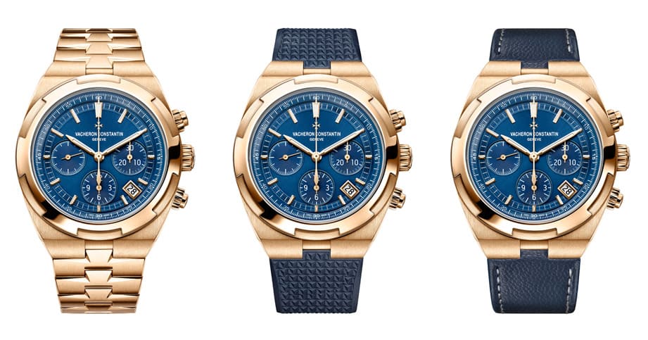 江詩丹頓Overseas計時碼錶首見玫瑰金錶殼搭藍色面盤 - 世界腕錶 World Wrist Watch