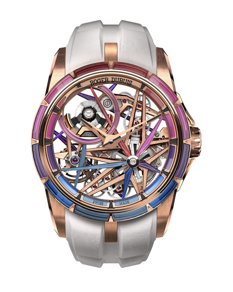 羅杰杜彼Excalibur結合尖晶石裝飾打造強烈夜光效果 - 世界腕錶 World Wrist Watch