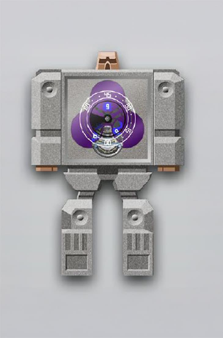 HAUTLENCE創意爆棚 漫遊小時陀飛輪秒轉換「變形金剛」桌鐘 - 世界腕錶 World Wrist Watch